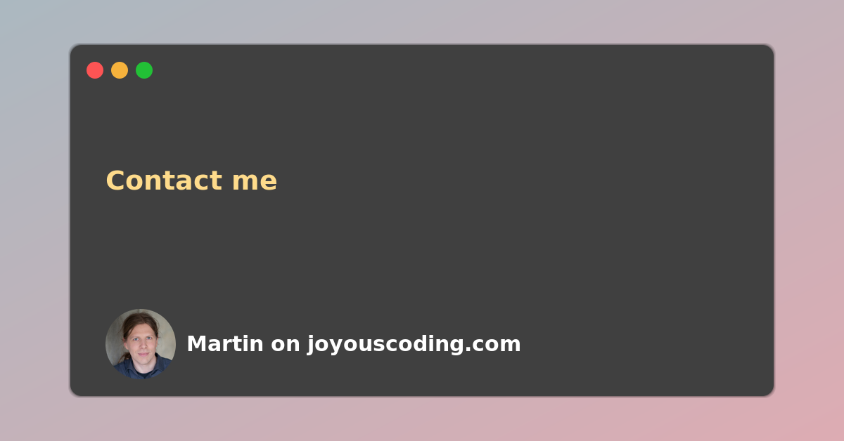 Contact me | Joyous Coding